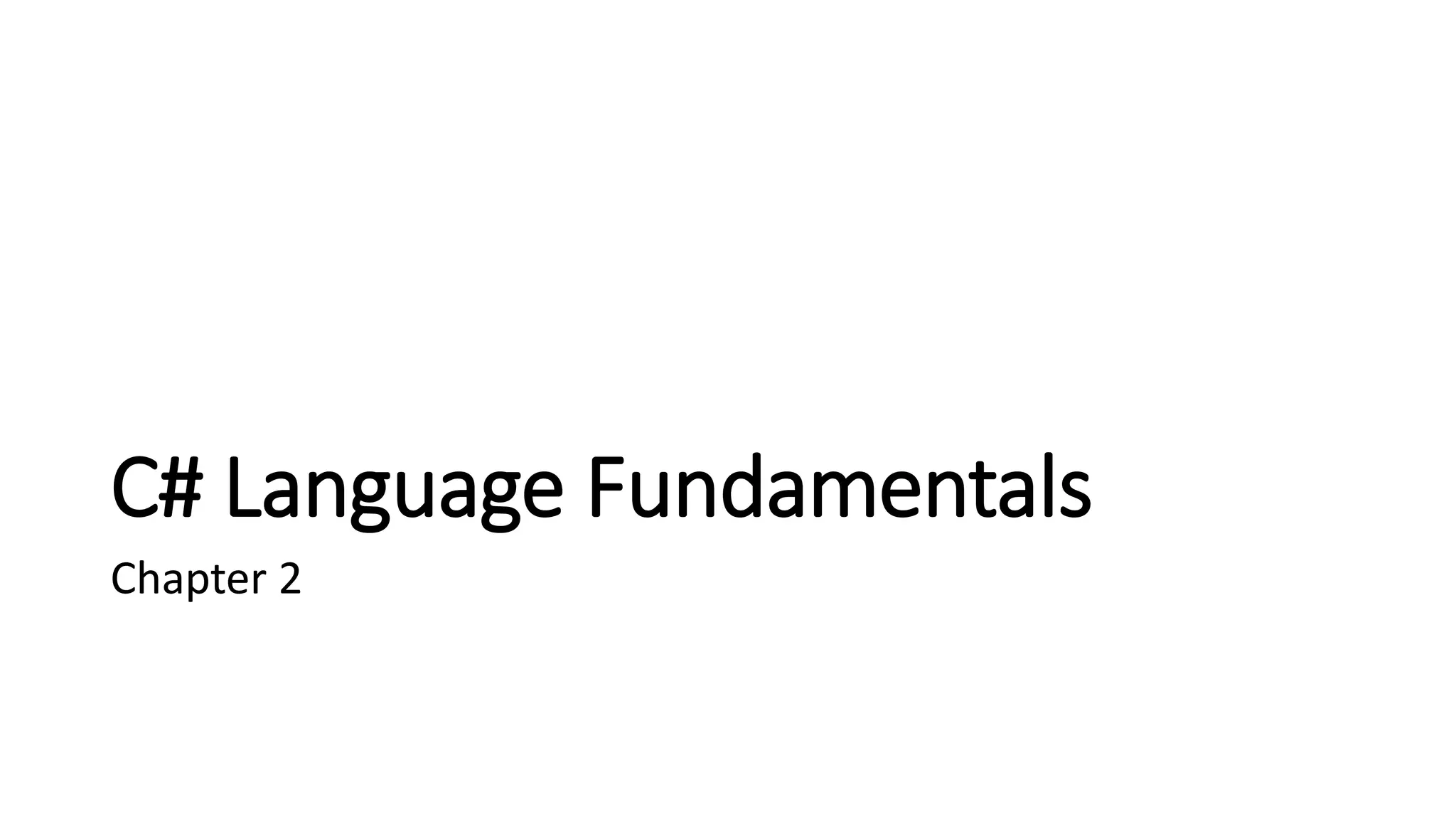 Cs4443 Modern Programming Language I Lecture 2 Ppt