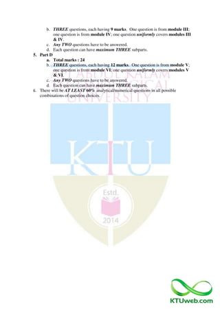 KTU CS465 bioinformatics syllabus | PDF