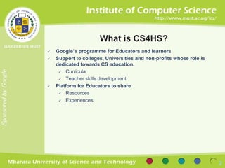 An Introduction to CS4HS | PPT