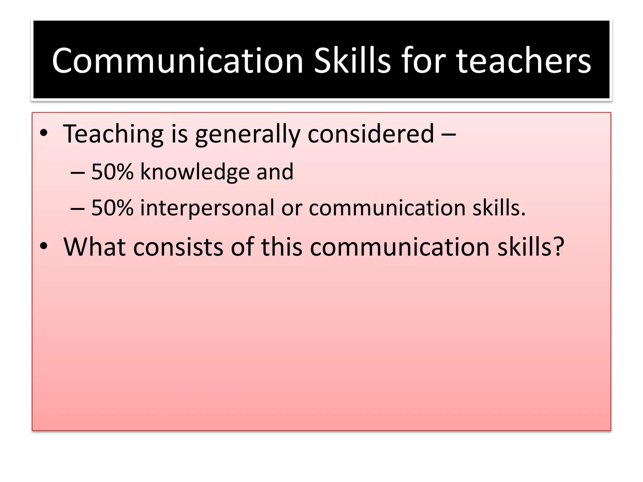 Communication Skills for Teachers | PPTX
