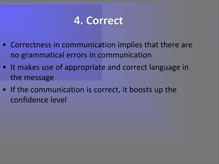 The 7 Cs of Communication - Speaking and Expressing | PPTX