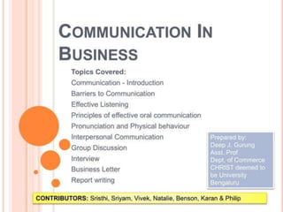 Communication in Business and Information | PPT