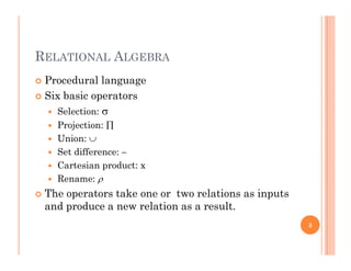 Cs501 rel algebra | PPT