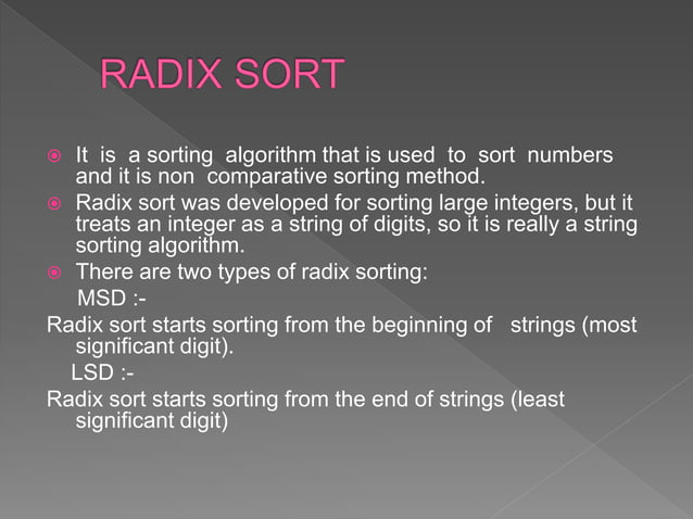 RADIX SORT | PPTX | Computing | Technology & Computing