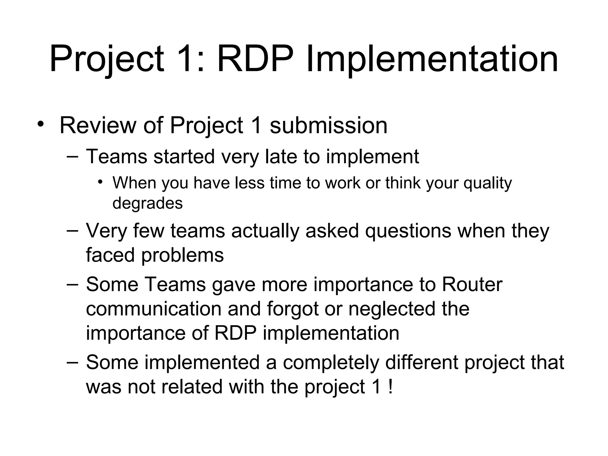 CS521 Network Architecture II : Project Review | PPT
