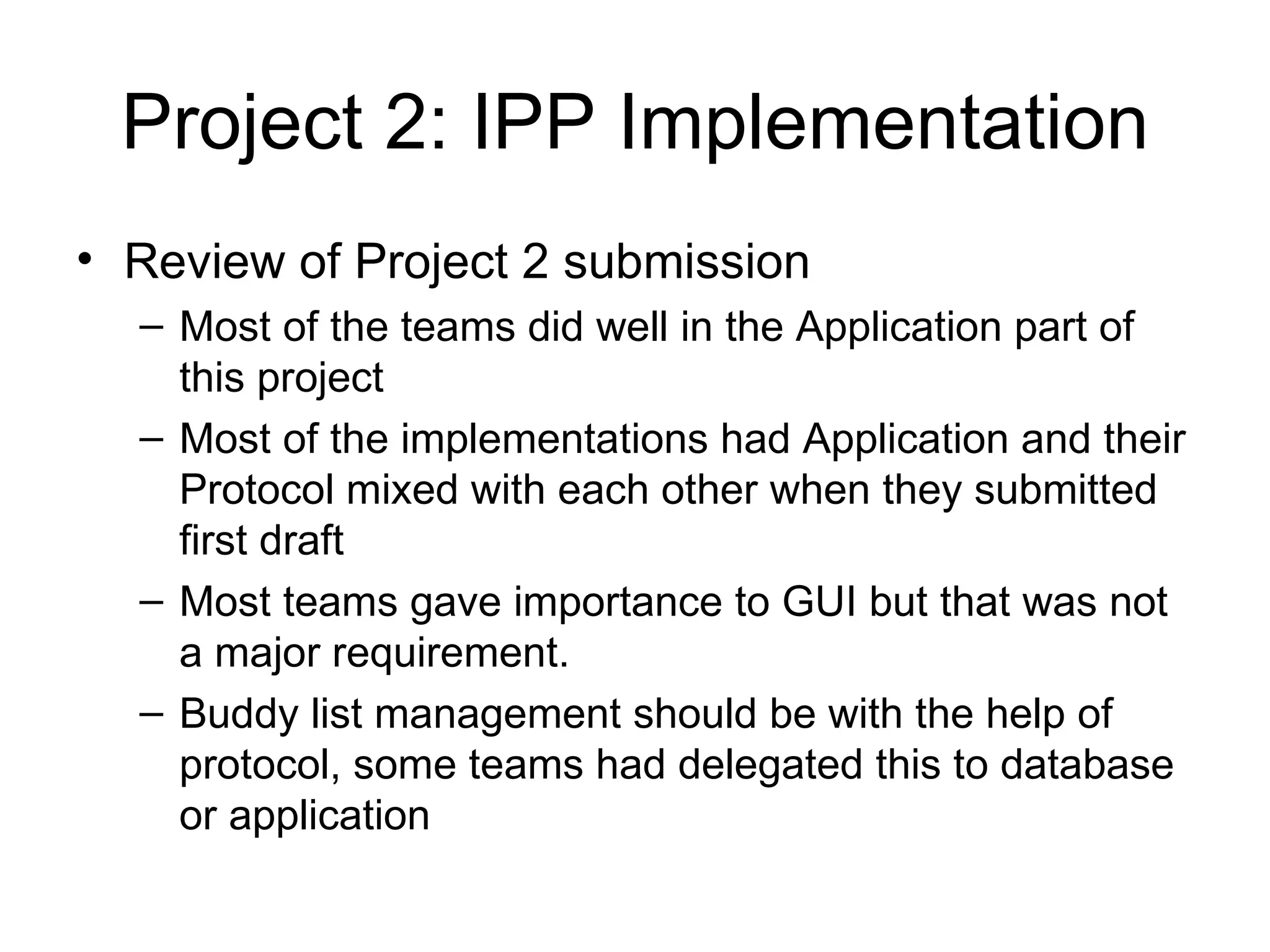 CS521 Network Architecture II : Project Review | PPT