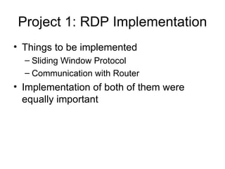 CS521 Network Architecture II : Project Review | PPT
