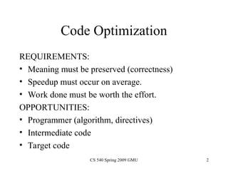 Presentation on code optimization for compiler design | PPT