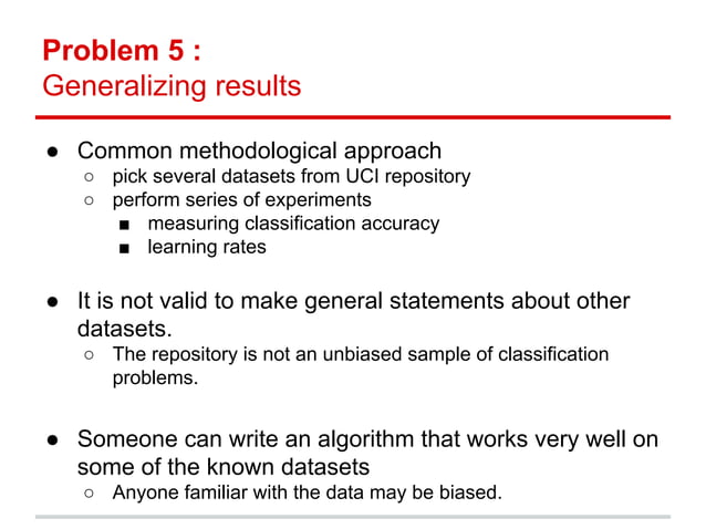 CS550 Presentation - On comparing classifiers by Slazberg | PDF