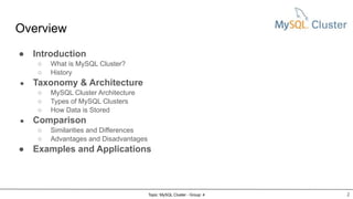 MySQL - NDB Cluster | PDF