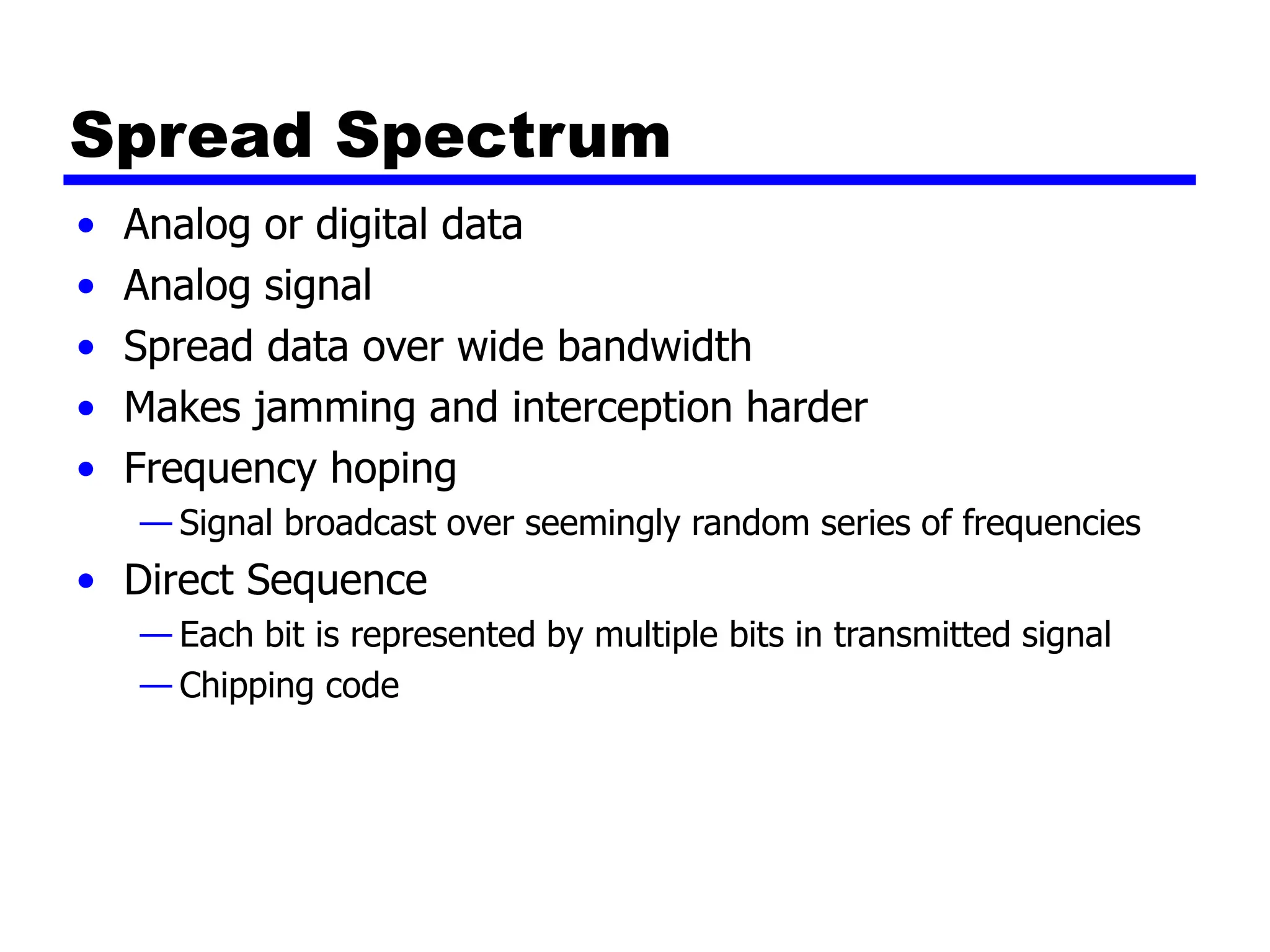 Spread Spectrum Data communication chapter 9 | PPT