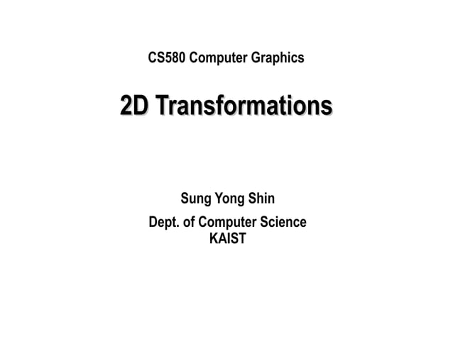 2d/3D transformations in computer graphics(Computer graphics Tutorials ...