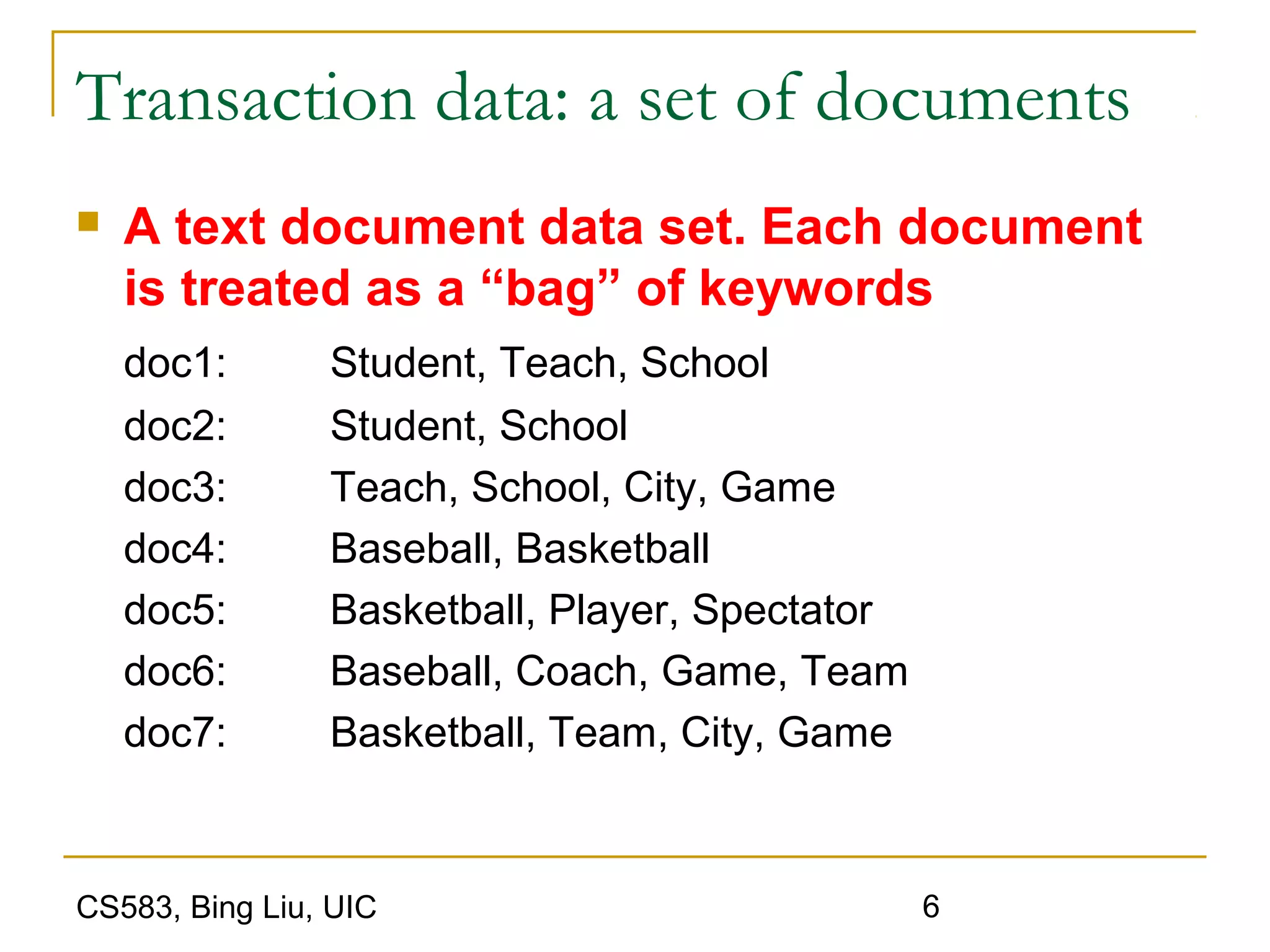 Cs583 association-sequential-patterns | PPT