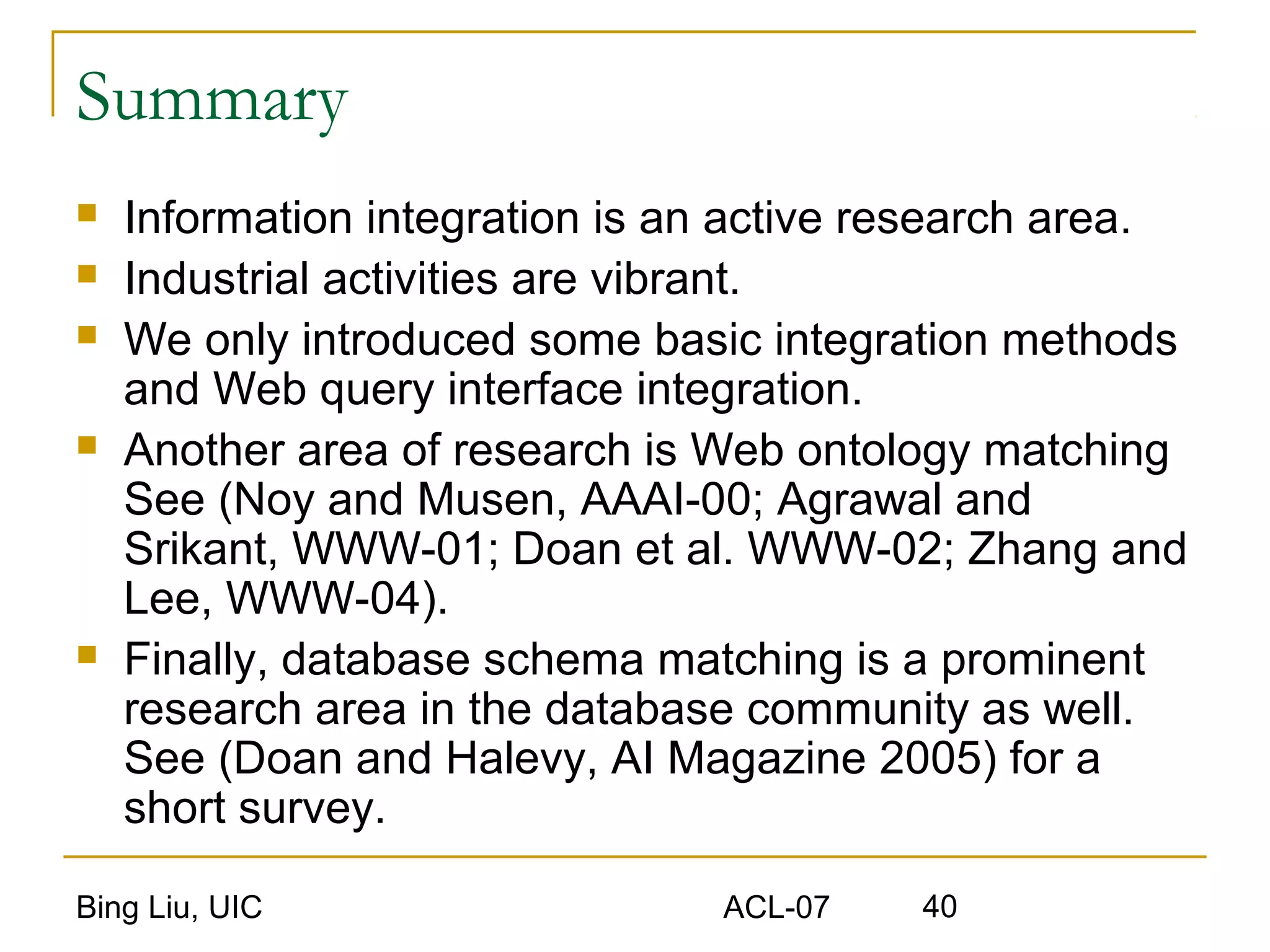 Cs583 information-integration | PPT