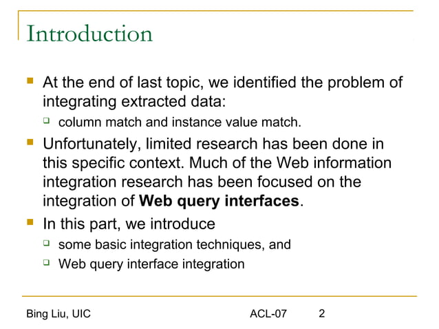 Cs583 information-integration | PPT