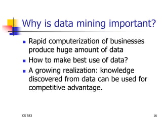 CS583-intro Data Mining Primitives, Languages and System Architecture | PPT