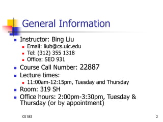 CS583-intro Data Mining Primitives, Languages and System Architecture | PPT