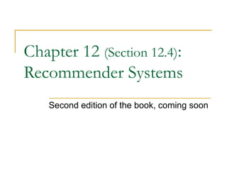 Cs583 recommender-systems | PPT | Operating Systems | Computer Software and Applications