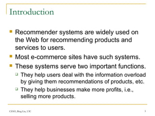 Cs583 recommender-systems | PPT | Operating Systems | Computer Software and Applications