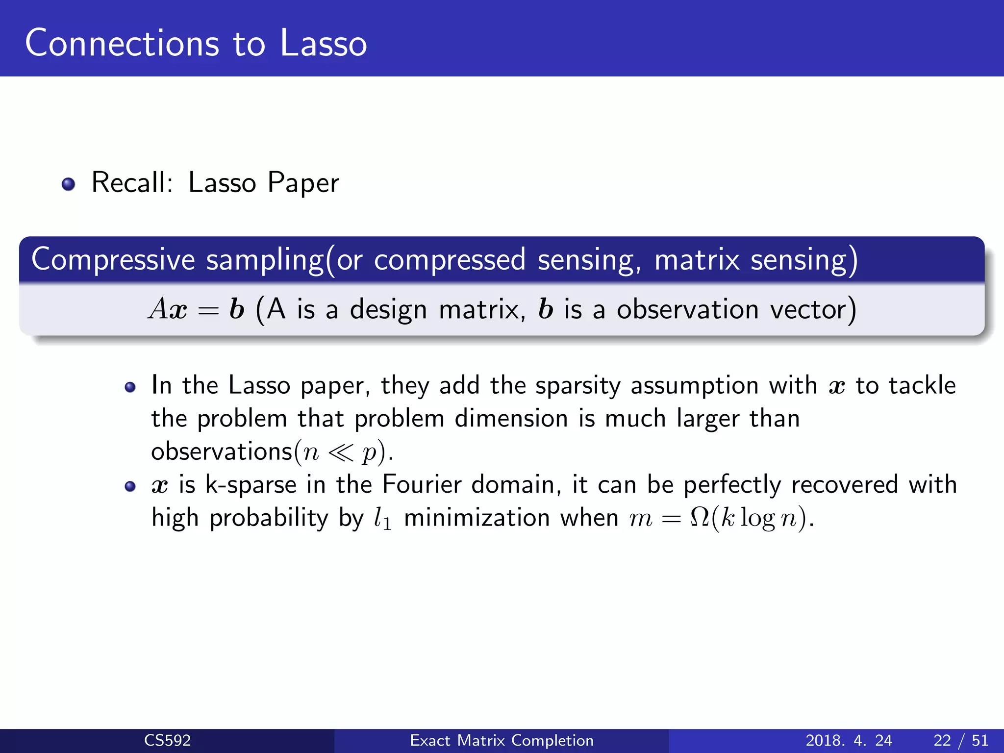 Exact Matrix Completion via Convex Optimization Slide (PPT) | PPT