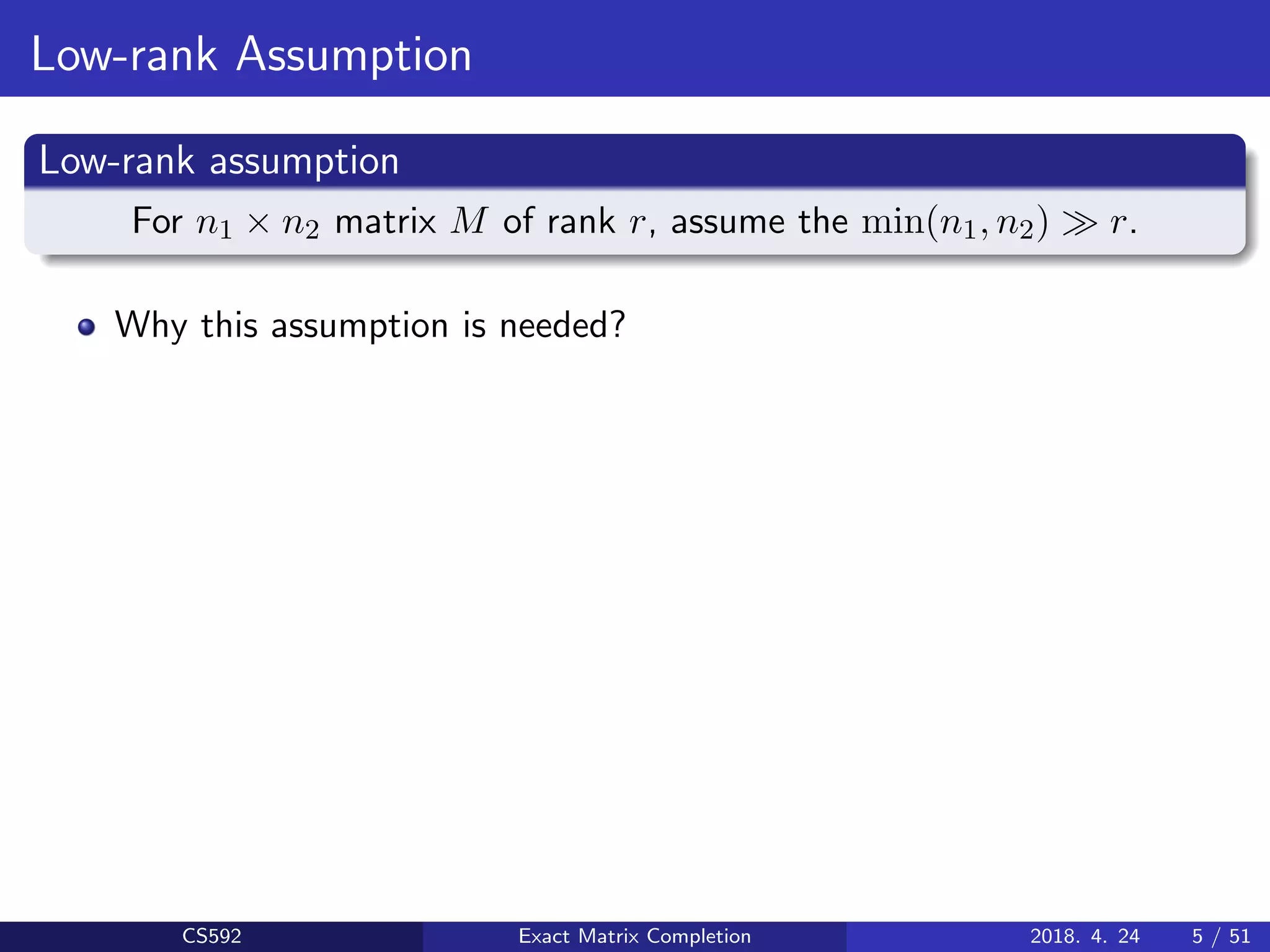 Exact Matrix Completion via Convex Optimization Slide (PPT) | PPT