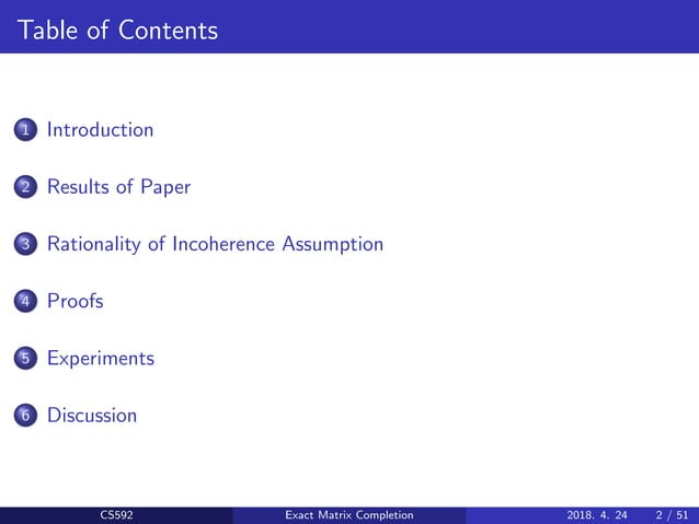 Exact Matrix Completion via Convex Optimization Slide (PPT) | PPT Exact Matrix Completion via Convex Optimization Slide (PPT) | PPT