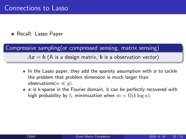 Exact Matrix Completion Via Convex Optimization Slide Ppt Ppt