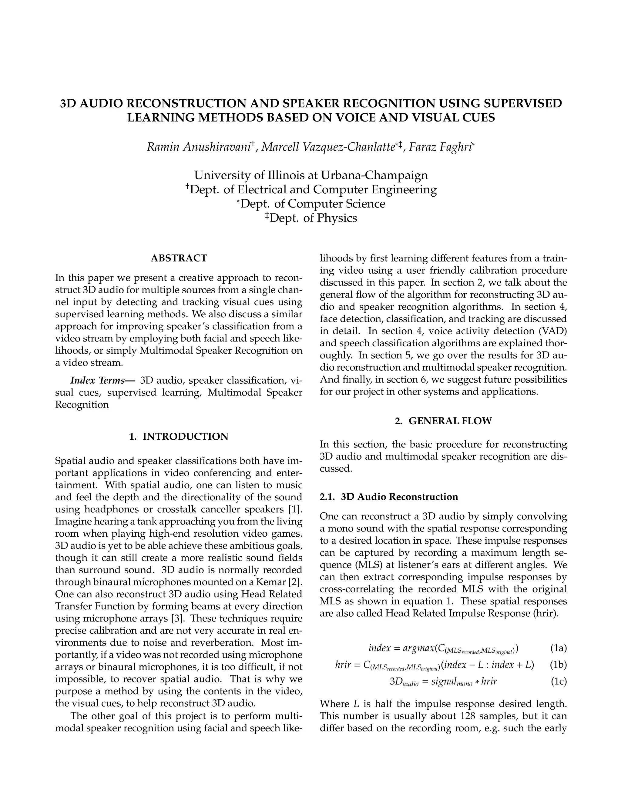 3D Audio playback for single channel audio using visual cues | PDF | Digital Audio | Computer ...