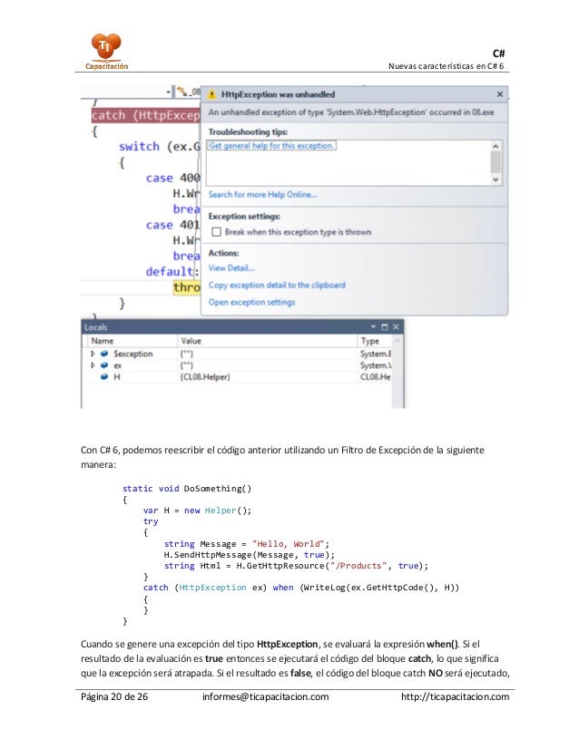 C# Nuevas características en C# 6