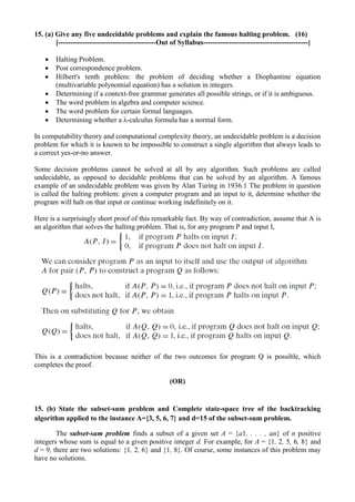 Cs6402 design and analysis of algorithms may june 2016 answer key | PDF