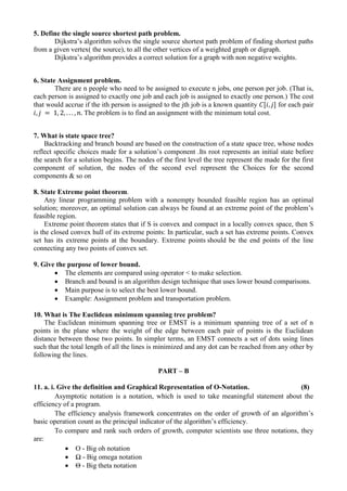 Cs6402 design and analysis of algorithms may june 2016 answer key | PDF