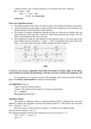 Cs6402 design and analysis of algorithms may june 2016 answer key | PDF