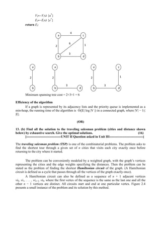 Cs6402 design and analysis of algorithms may june 2016 answer key | PDF