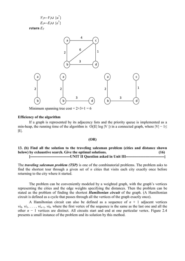 Cs6402 Design And Analysis Of Algorithms May June 2016 Answer Key