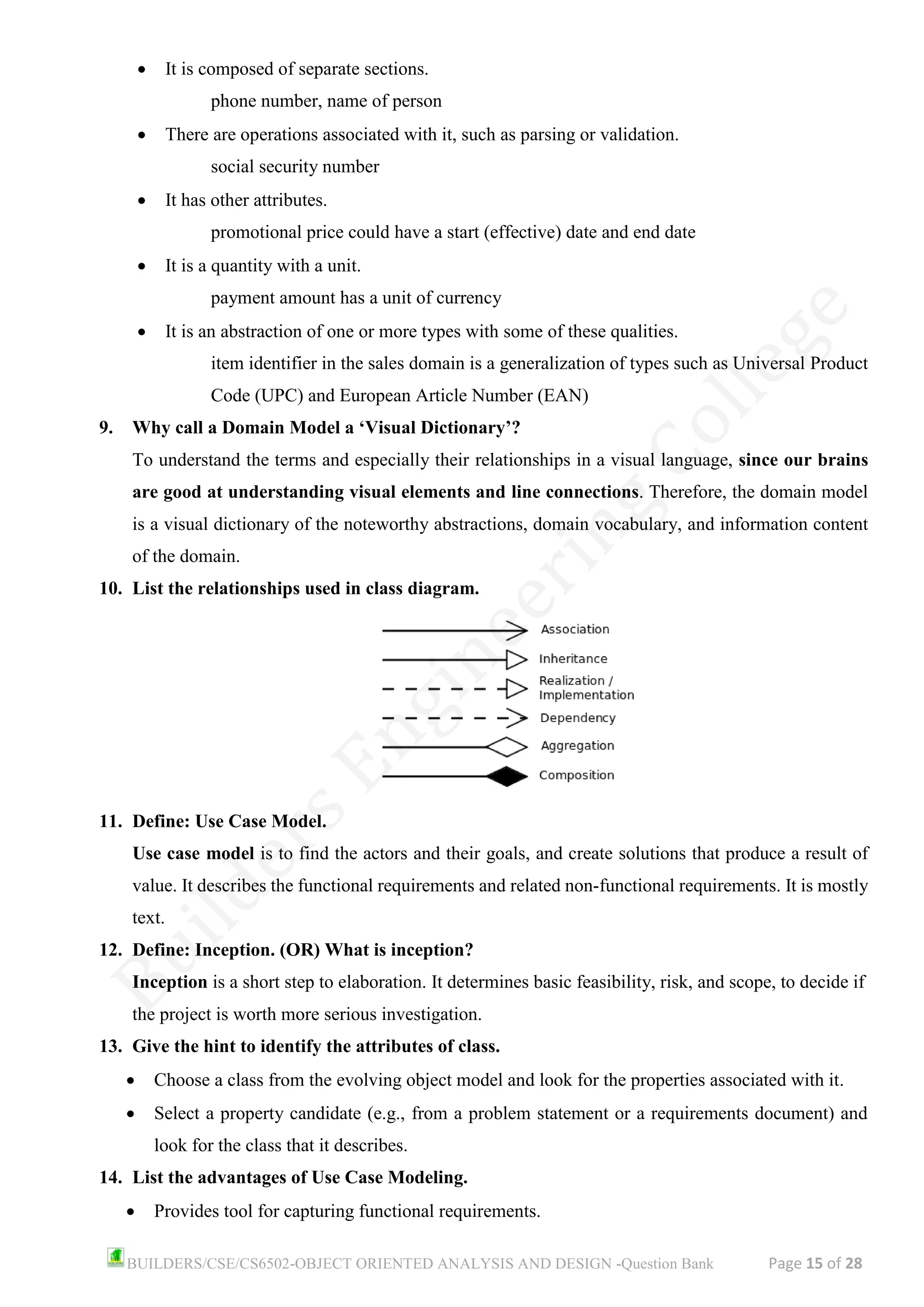 CS6502 OOAD - Question Bank and Answer | PDF