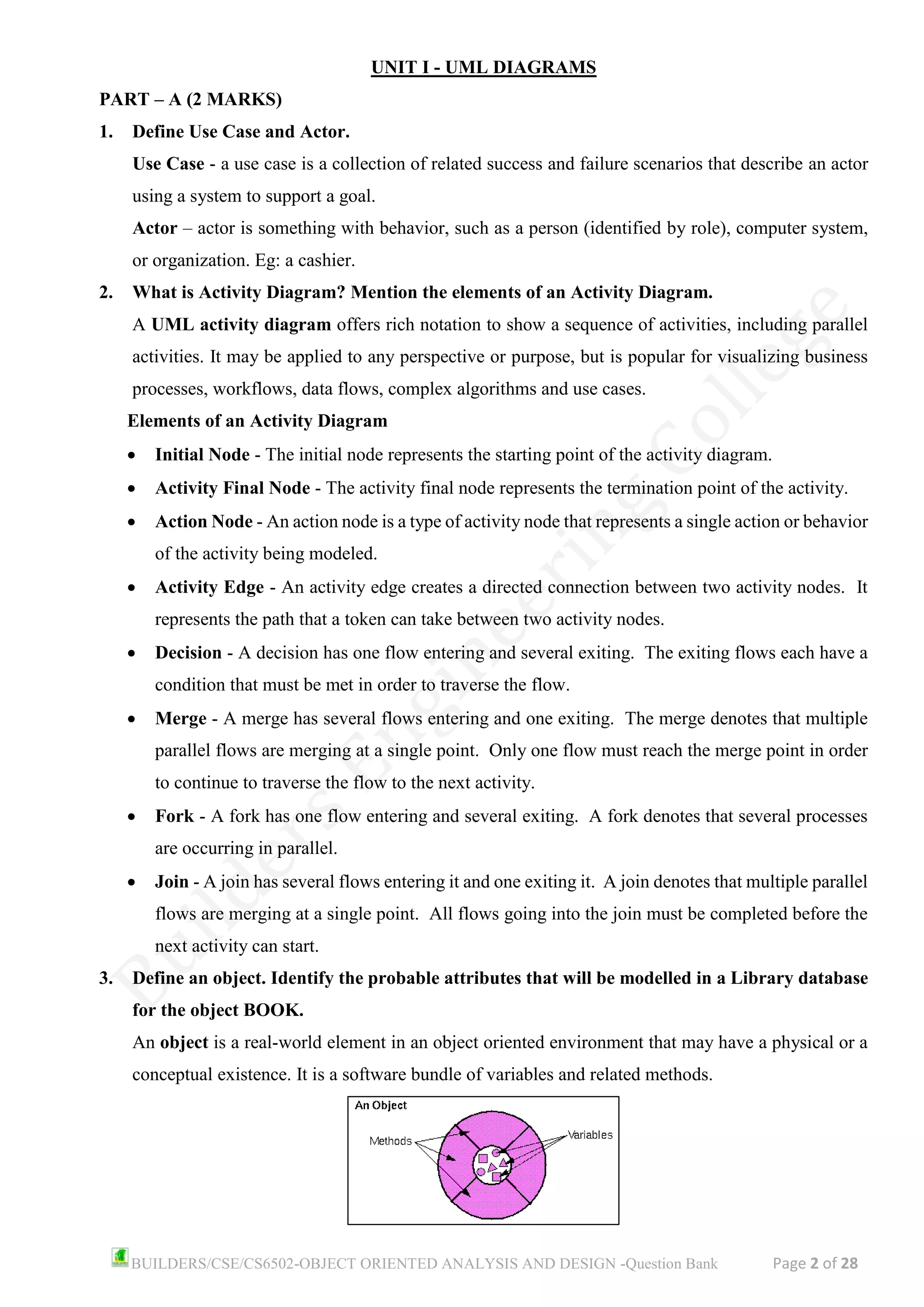 CS6502 OOAD - Question Bank and Answer | PDF