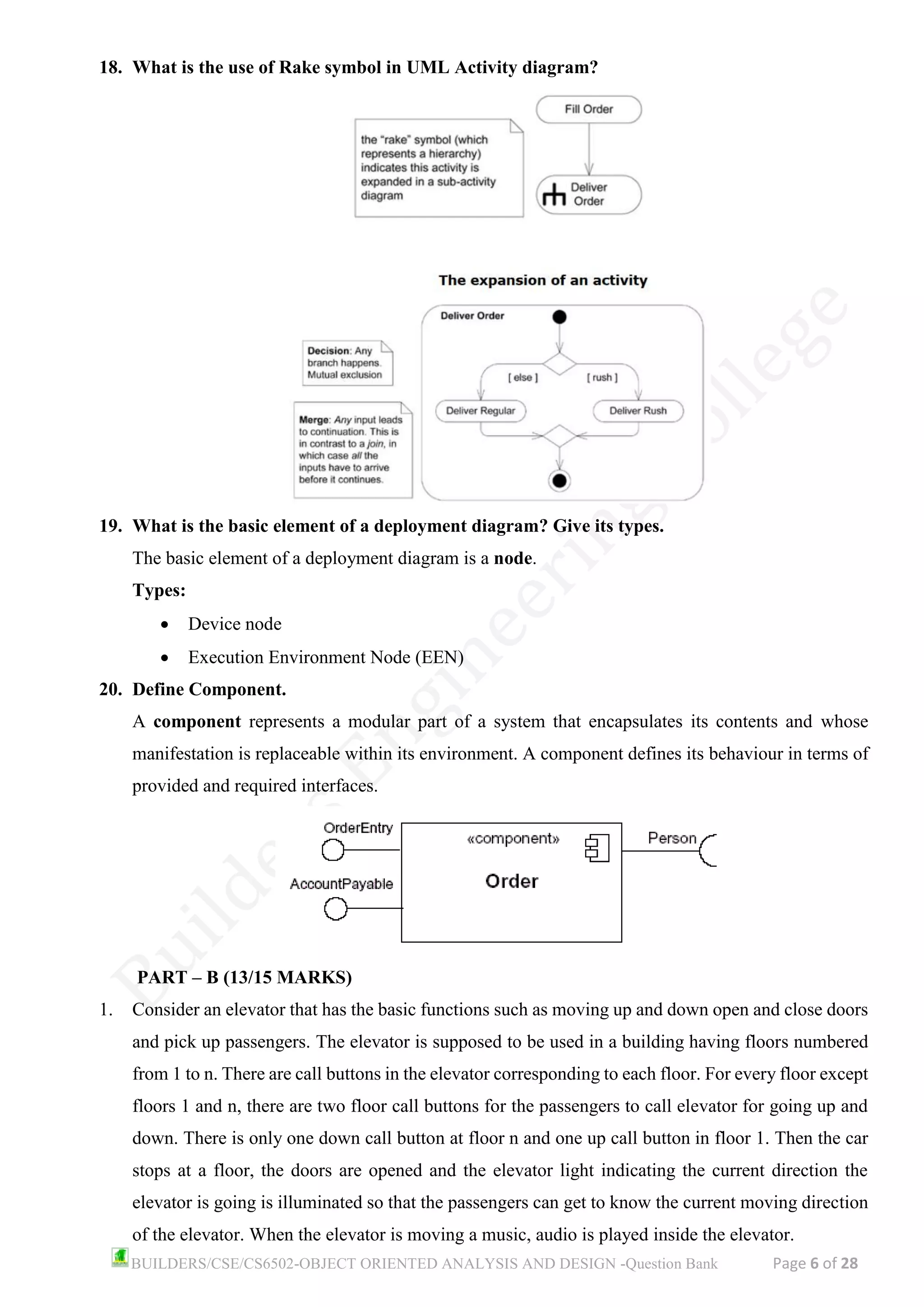 CS6502 OOAD - Question Bank and Answer | PDF