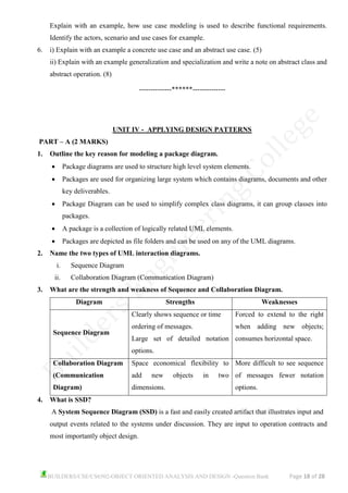 CS6502 OOAD - Question Bank and Answer | PDF