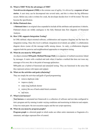 CS6502 OOAD - Question Bank and Answer | PDF