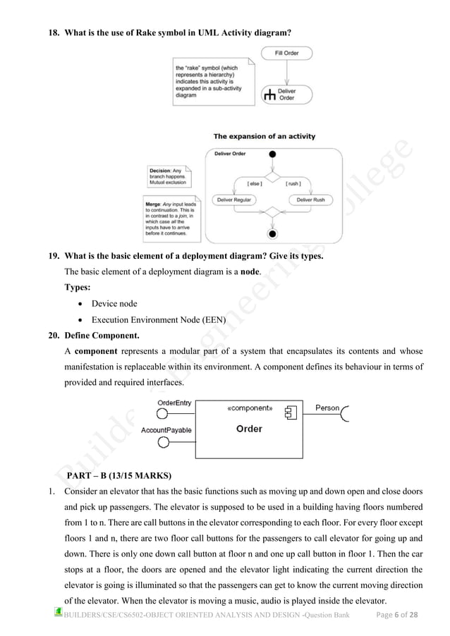 CS6502 OOAD - Question Bank and Answer | PDF