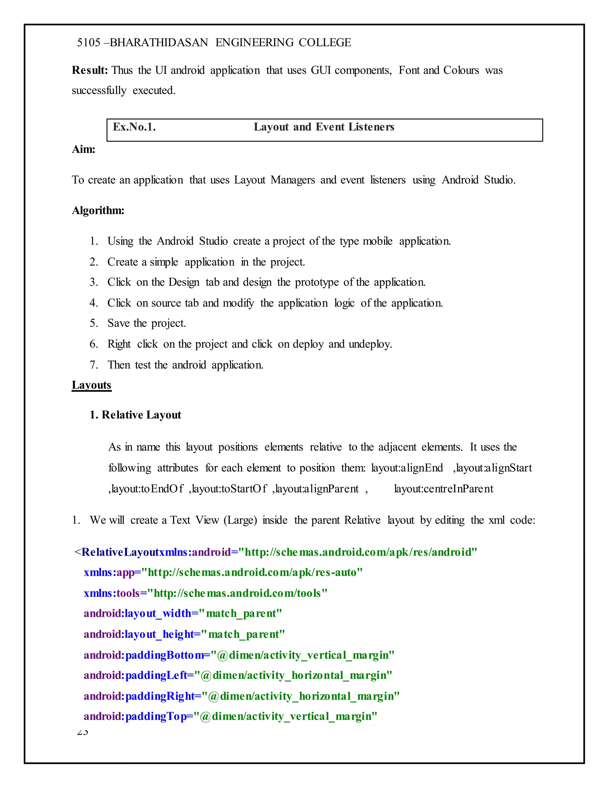 Cs 6611 mad lab manual | DOCX