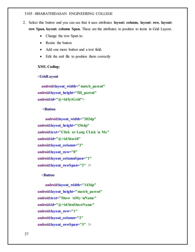Cs 6611 mad lab manual | DOCX