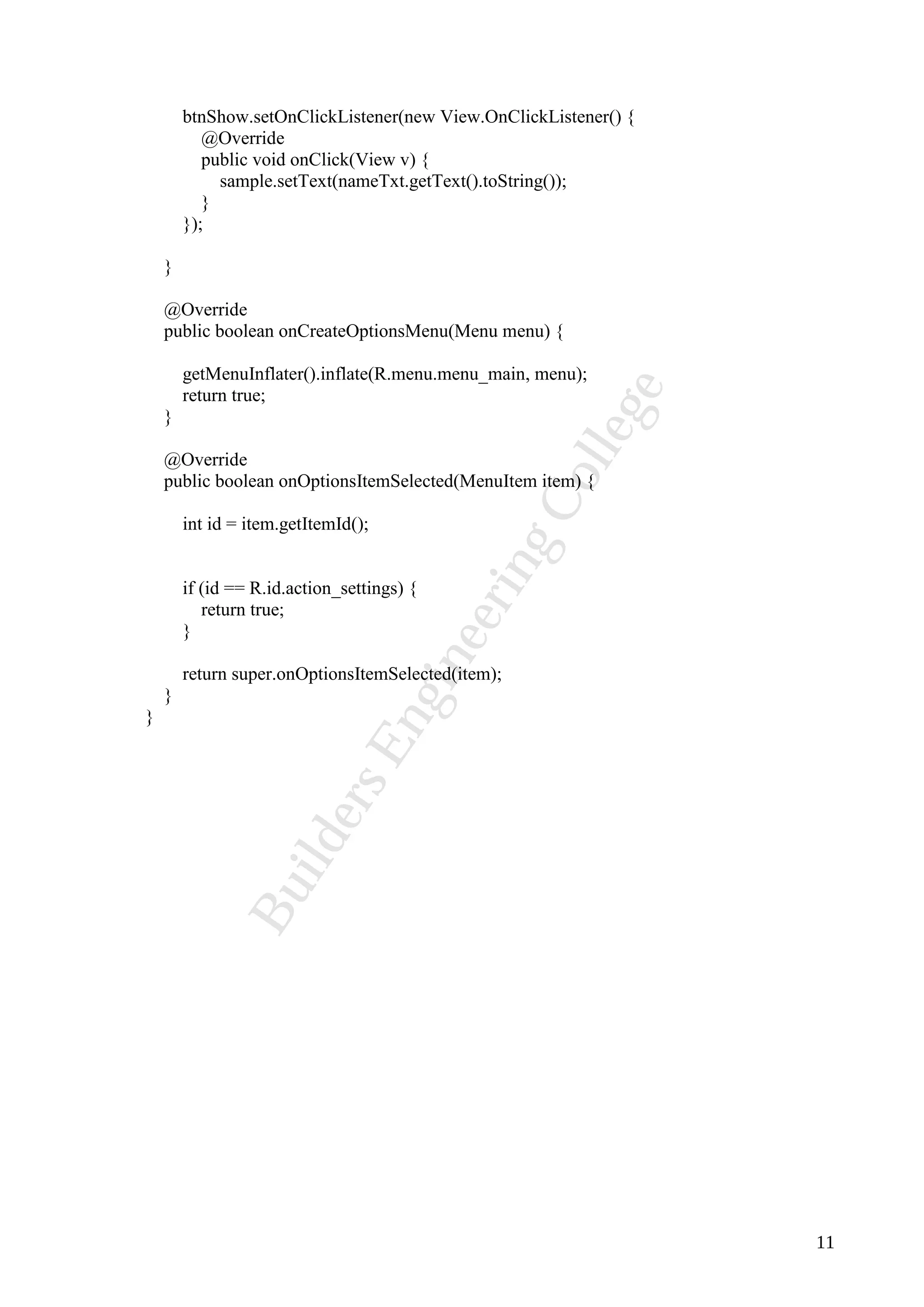CS6611 Mobile Application Development Lab Manual-2018-19 | PDF