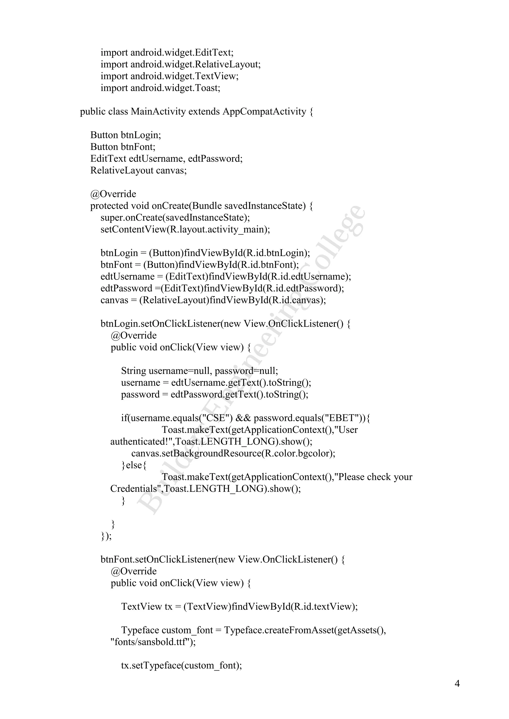 CS6611 Mobile Application Development Lab Manual-2018-19 | PDF