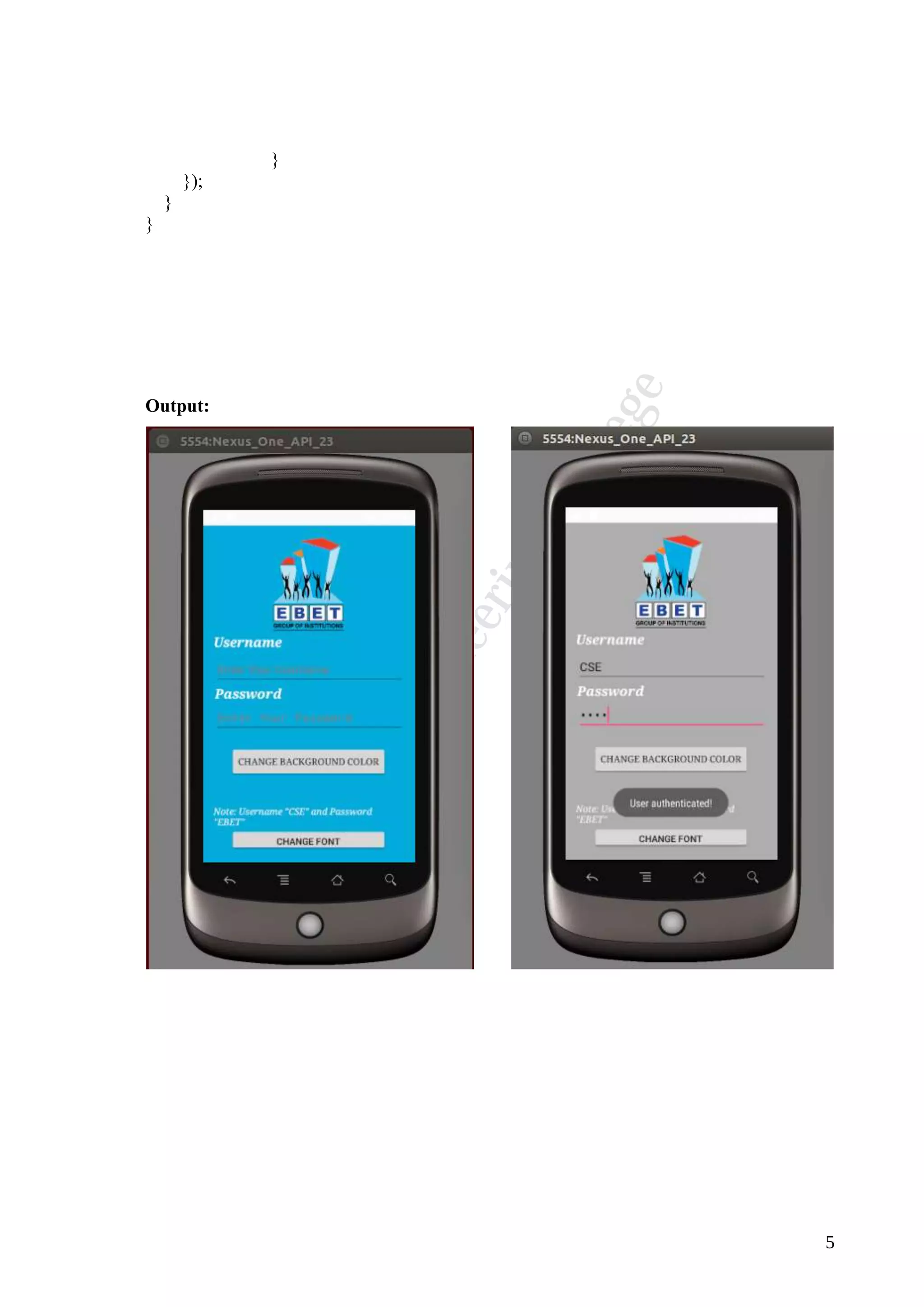 CS6611 Mobile Application Development Lab Manual-2018-19 | PDF