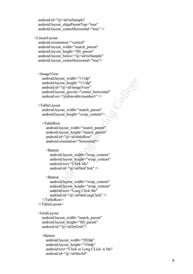 CS6611 Mobile Application Development Lab Manual-2018-19 | PDF