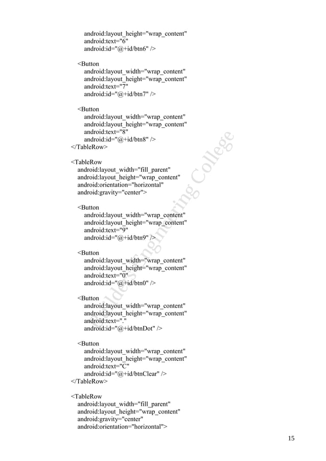 CS6611 Mobile Application Development Lab Manual-2018-19 | PDF