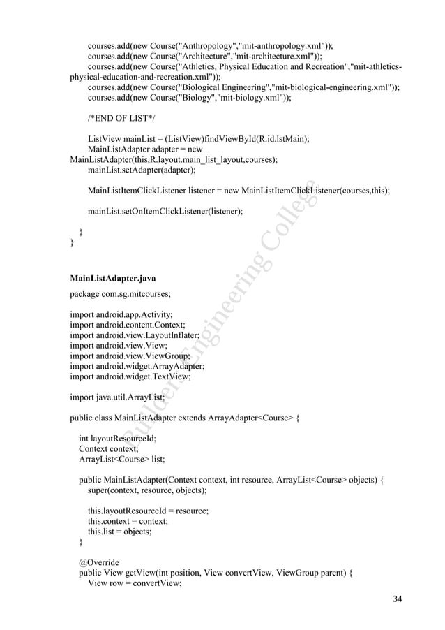 CS6611 Mobile Application Development Lab Manual-2018-19 | PDF