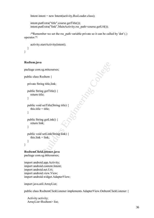 CS6611 Mobile Application Development Lab Manual-2018-19 | PDF