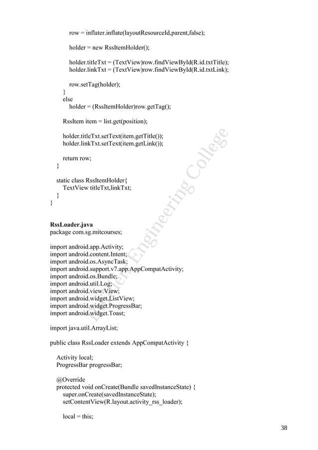 CS6611 Mobile Application Development Lab Manual-2018-19 | PDF